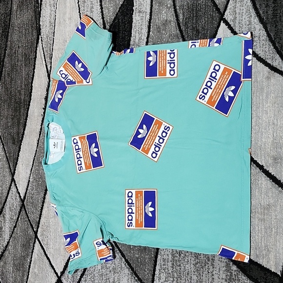 adidas | Shirts | Adidas Originals 28 Alloverprint Crewneck Teeshirt ...